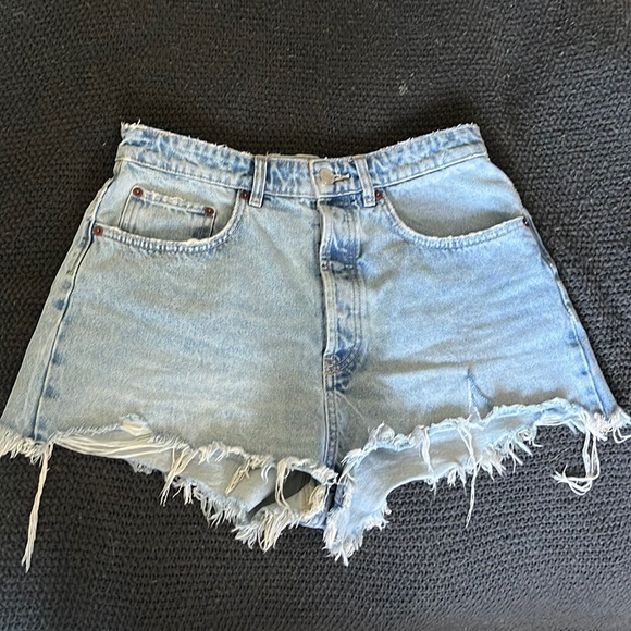 Zara | Shorts | Zara High Rise Shorts Blue | Poshmark
